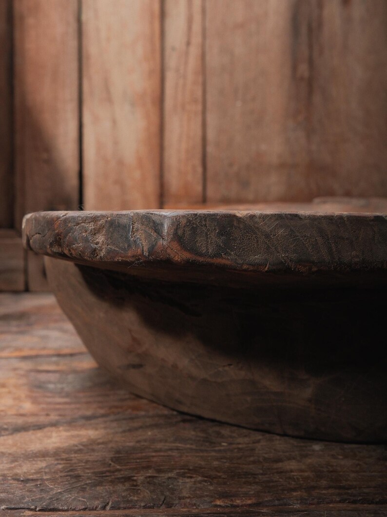 Vintage Bleached Wood Parat Tray | Rustic Indian Bowl - Etsy