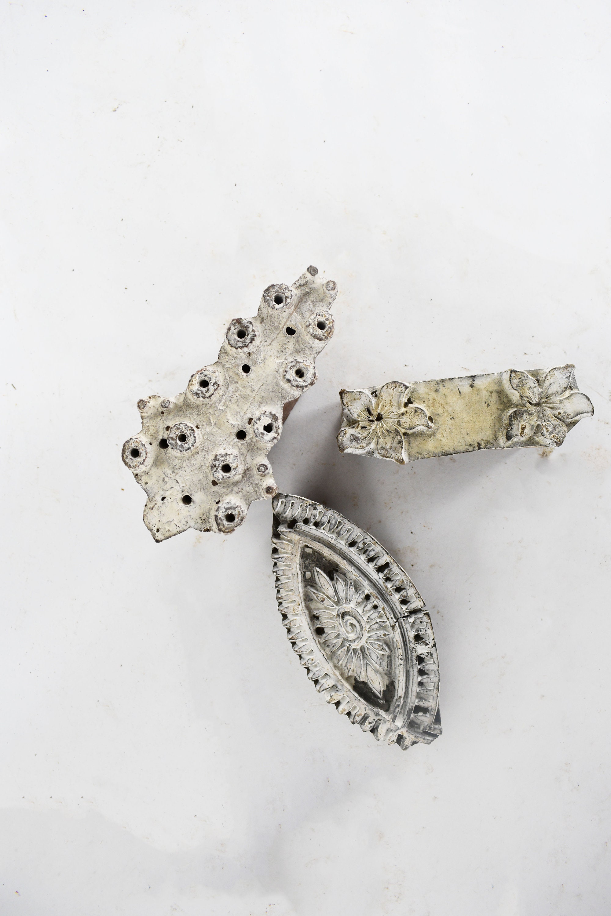 Vintage Textile Print Block Stamp Rustic Shelf Decor | Etsy