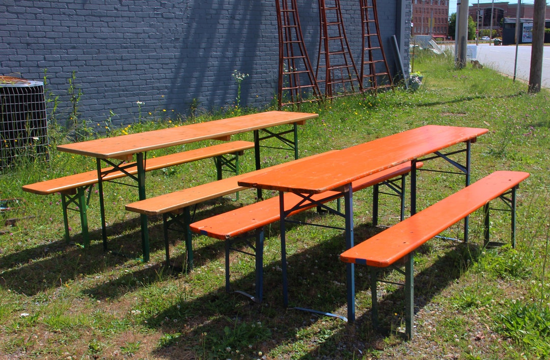 10 Sets of German Beer Garden Table and Bench, Authentic Bier ...