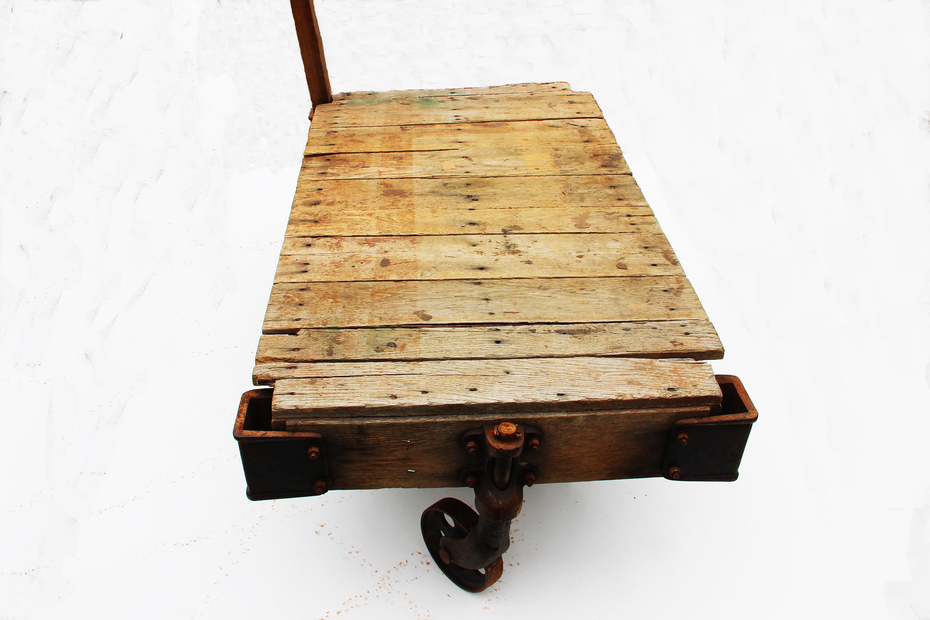 Lineberry Wooden Factory Cart Coffee Table Rustic Industrial Chic - Etsy