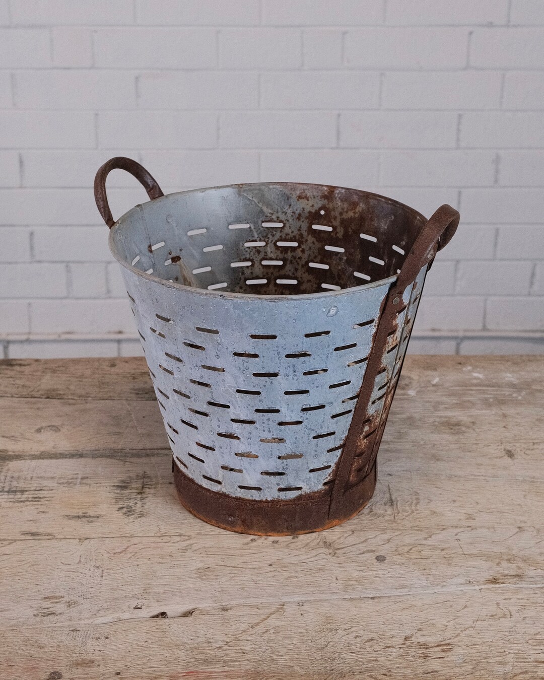 Vintage Galvanized Metal Olive Bucket Rustic Home Decor - Etsy