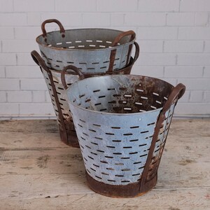 Vintage Galvanized Metal Olive Bucket Rustic Home Decor - Etsy