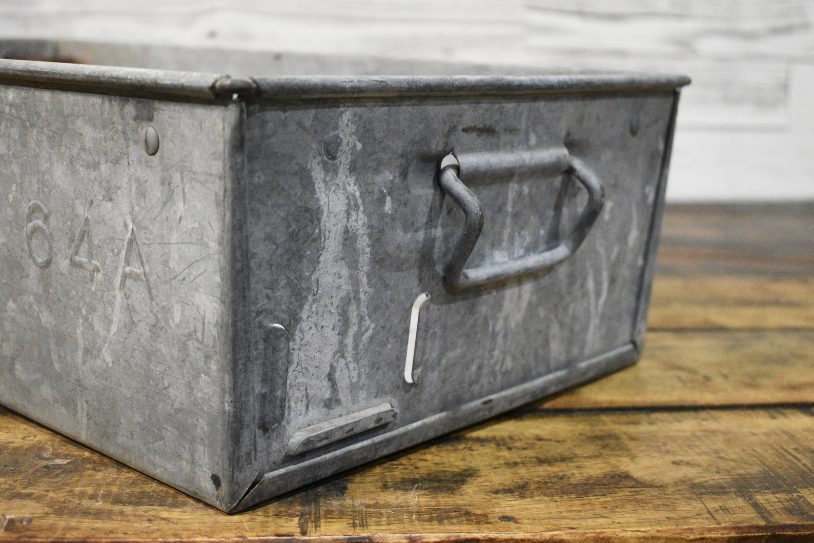 Industrial Zinc Xerox Storage Bin, Farmhouse Rustic Metal Box ...