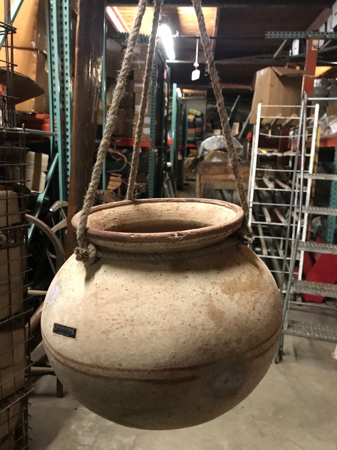 Hanging Clay Pot, Hanging Rustic Clay Planter, Farmhouse Decor Clay ...