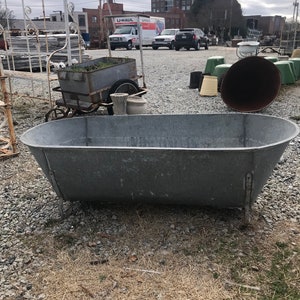 Vintage Galvanized Bath Tub, Metal Galvanized Bath Tub, Full Size ...