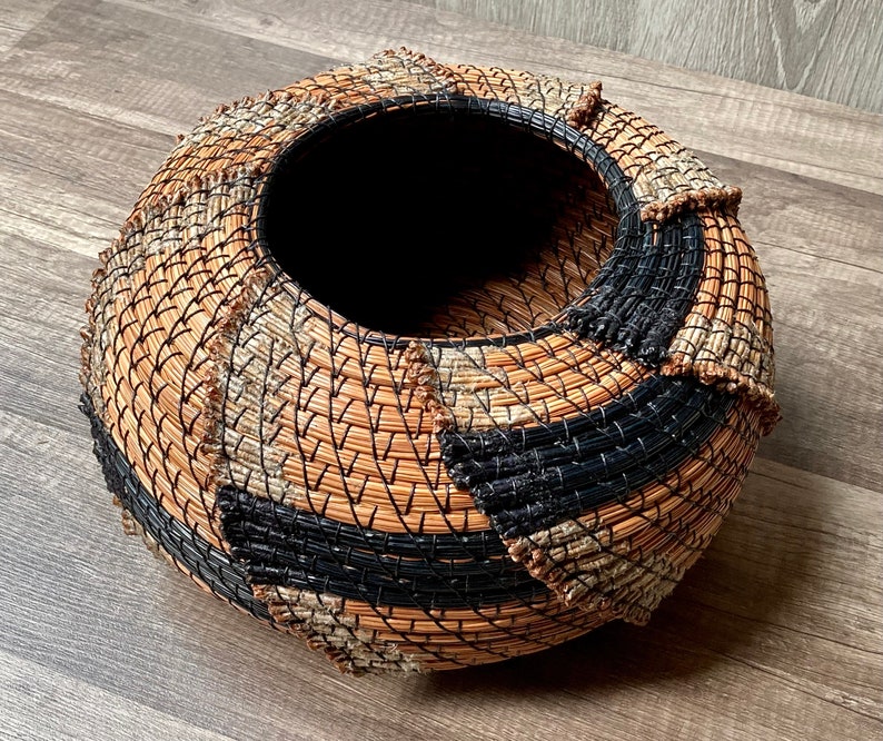 Pine-needle Basket, Southern (oregon) Longleaf Needles With Ukranian ...