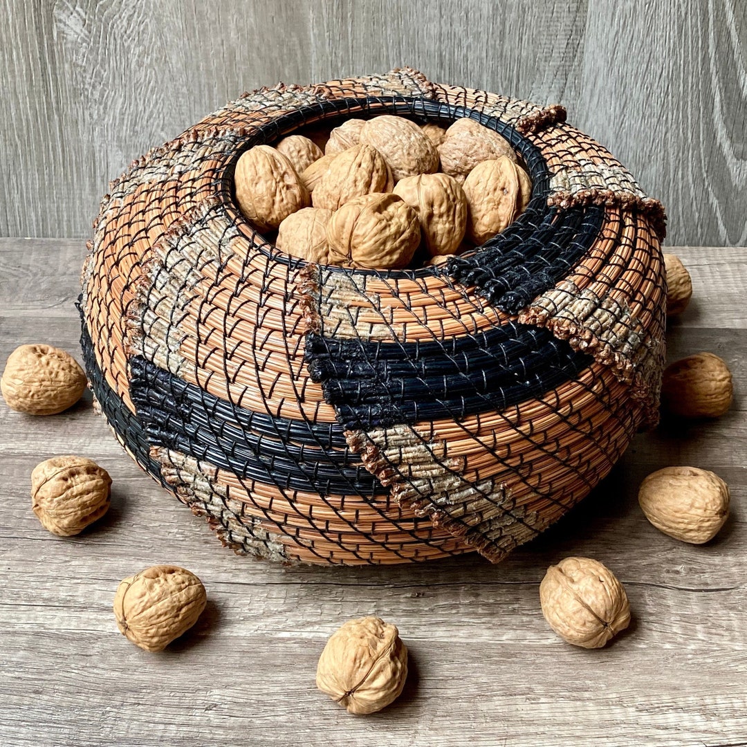 Pine-needle Basket, Southern (oregon) Longleaf Needles With Ukranian ...
