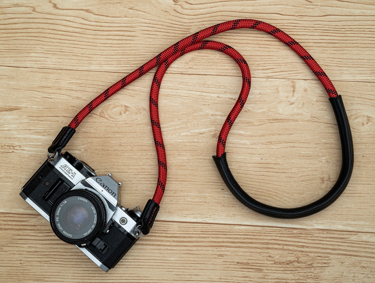 Rope Camera Strap Handmade Red Black 9mm Leather Shoulder Pad - Etsy