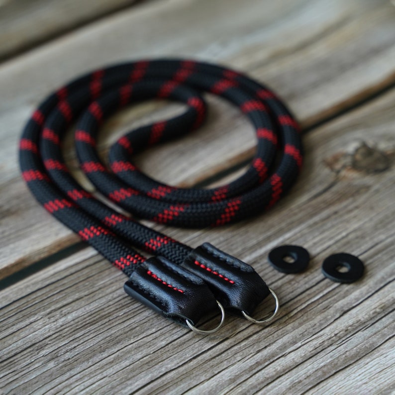 Rope Camera Strap Handmade Black/red 9mm CSC - Etsy