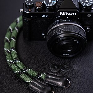 Rope Camera Strap Handmade Army Green Black 10mm CSC-AGB - Etsy
