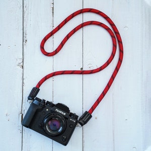 Rope Camera Strap Handmade Red/black 9mm CSC - Etsy