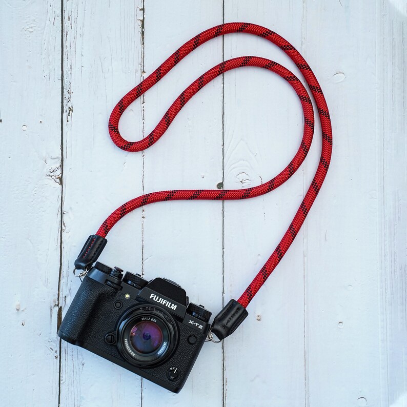 Rope Camera Strap Handmade Red/black 9mm CSC - Etsy