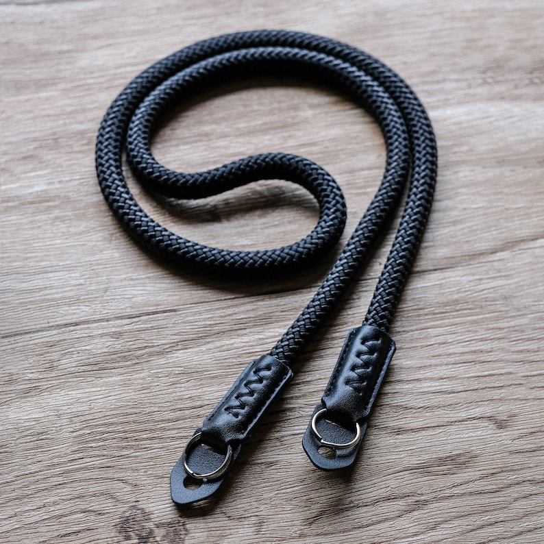 Rope Camera Strap Handmade Black static Rope 100 or 120cm - Etsy