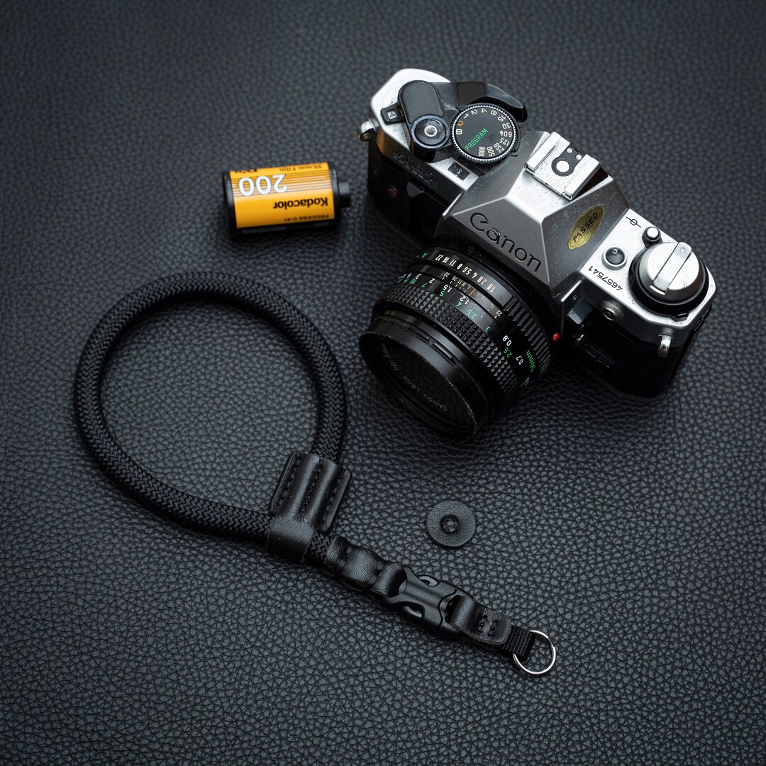 Handmade Quick Release Leather 9mm Black Rope Camera Wrist Strap FCWS ...