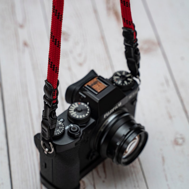 Handmade Red Black 9mm Quick Release Buckle Rope Camera Strap - Etsy
