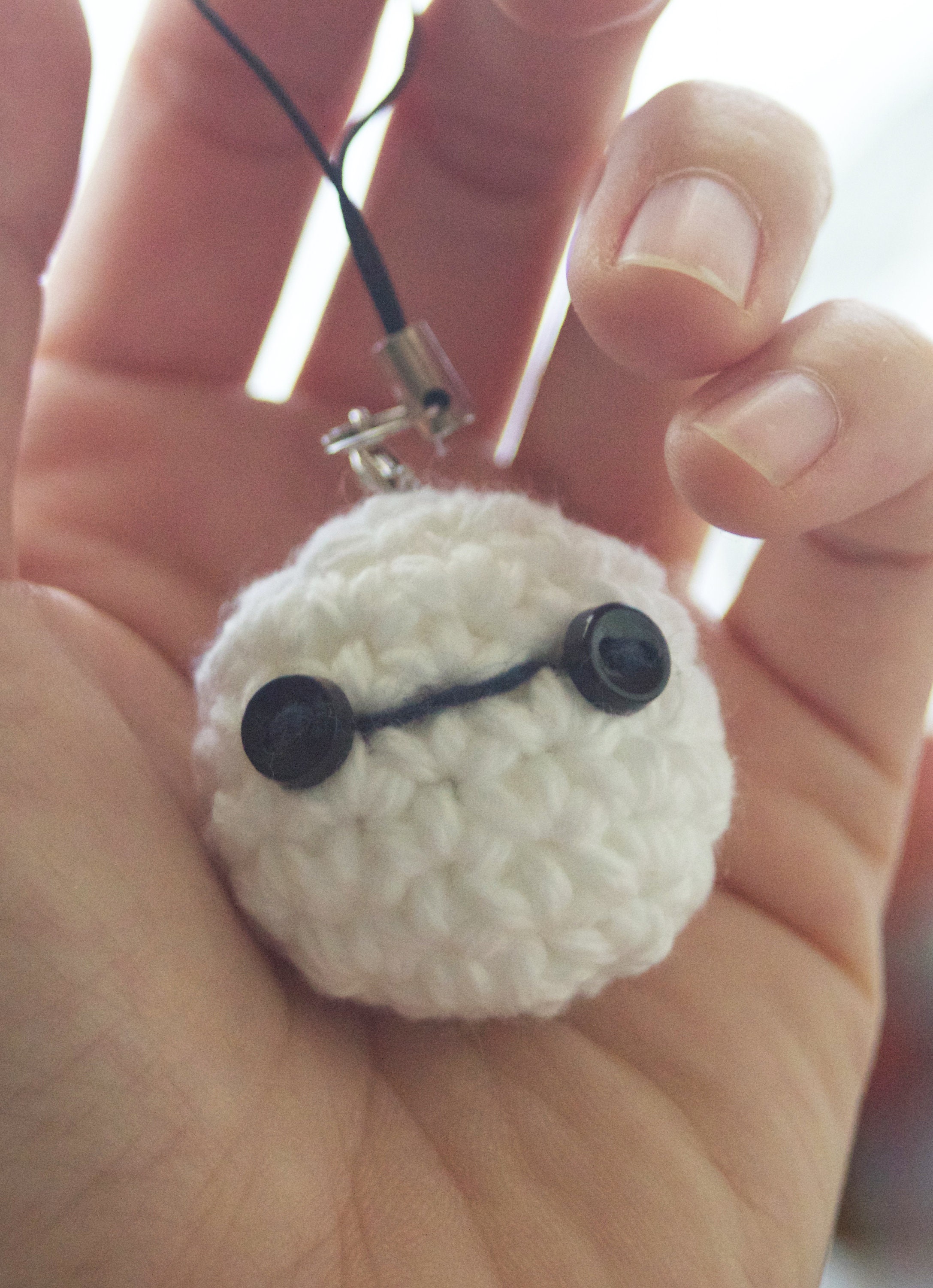 Cute Tiny Baymax Head, A Personal Healthcare Companion, Crocheted Key ...