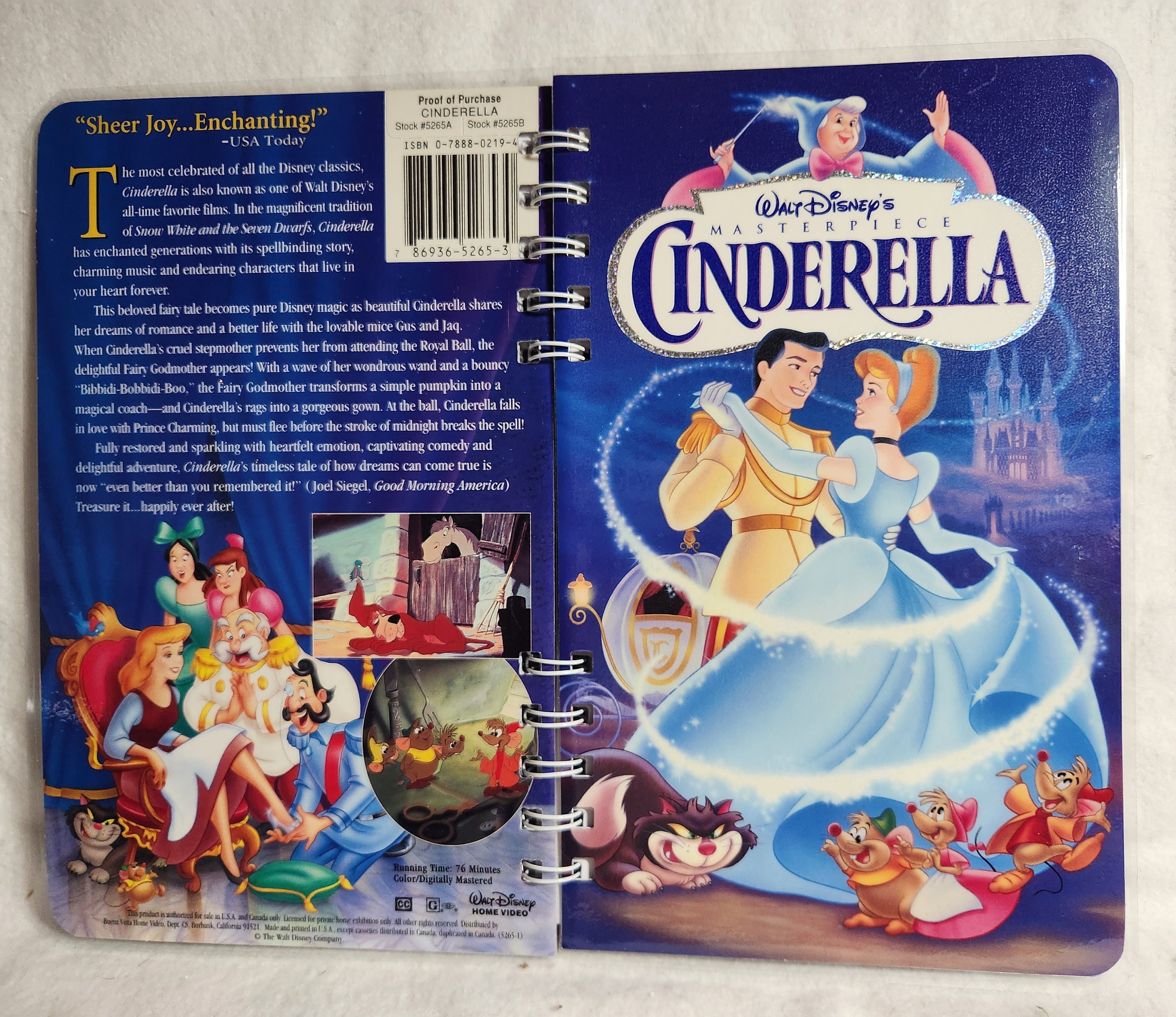 Disney's Cinderella VHS Notebook Journal With Themed Liner Paper - Etsy
