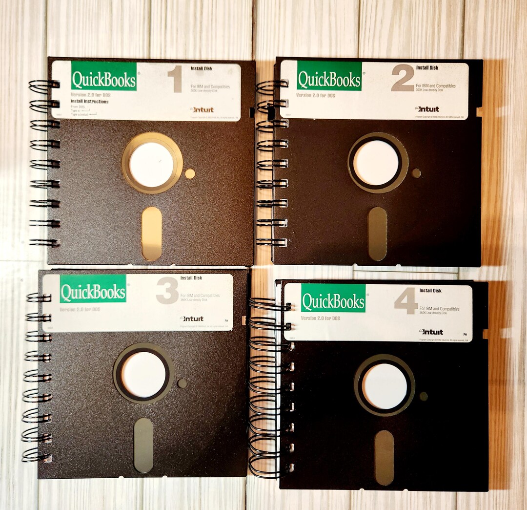 Vintage Quickbooks 5.25" Floppy Disk Notebook Memo Pad - Accounting ...
