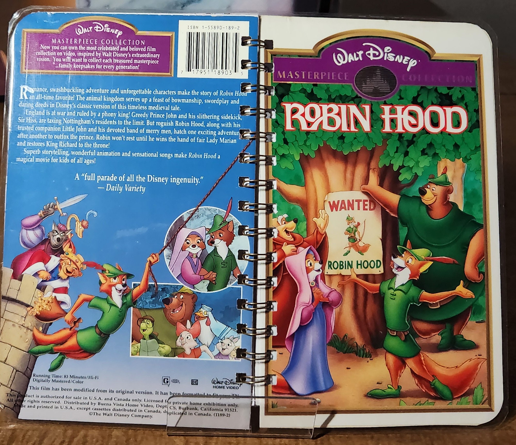 Disney's Robin Hood VHS Notebook Journal With Themed Liner Paper ...
