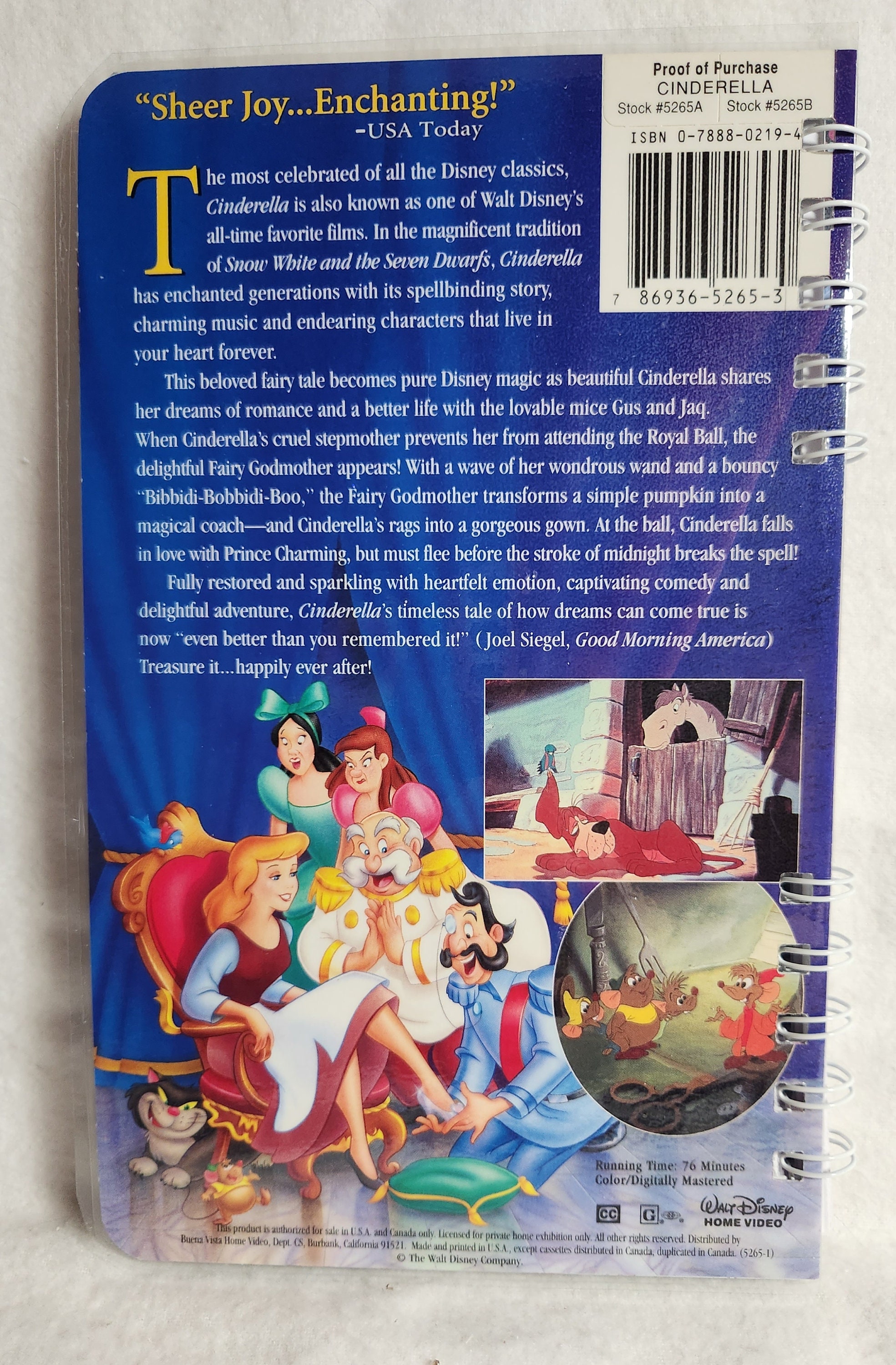 Disney's Cinderella VHS Notebook Journal With Themed Liner Paper - Etsy