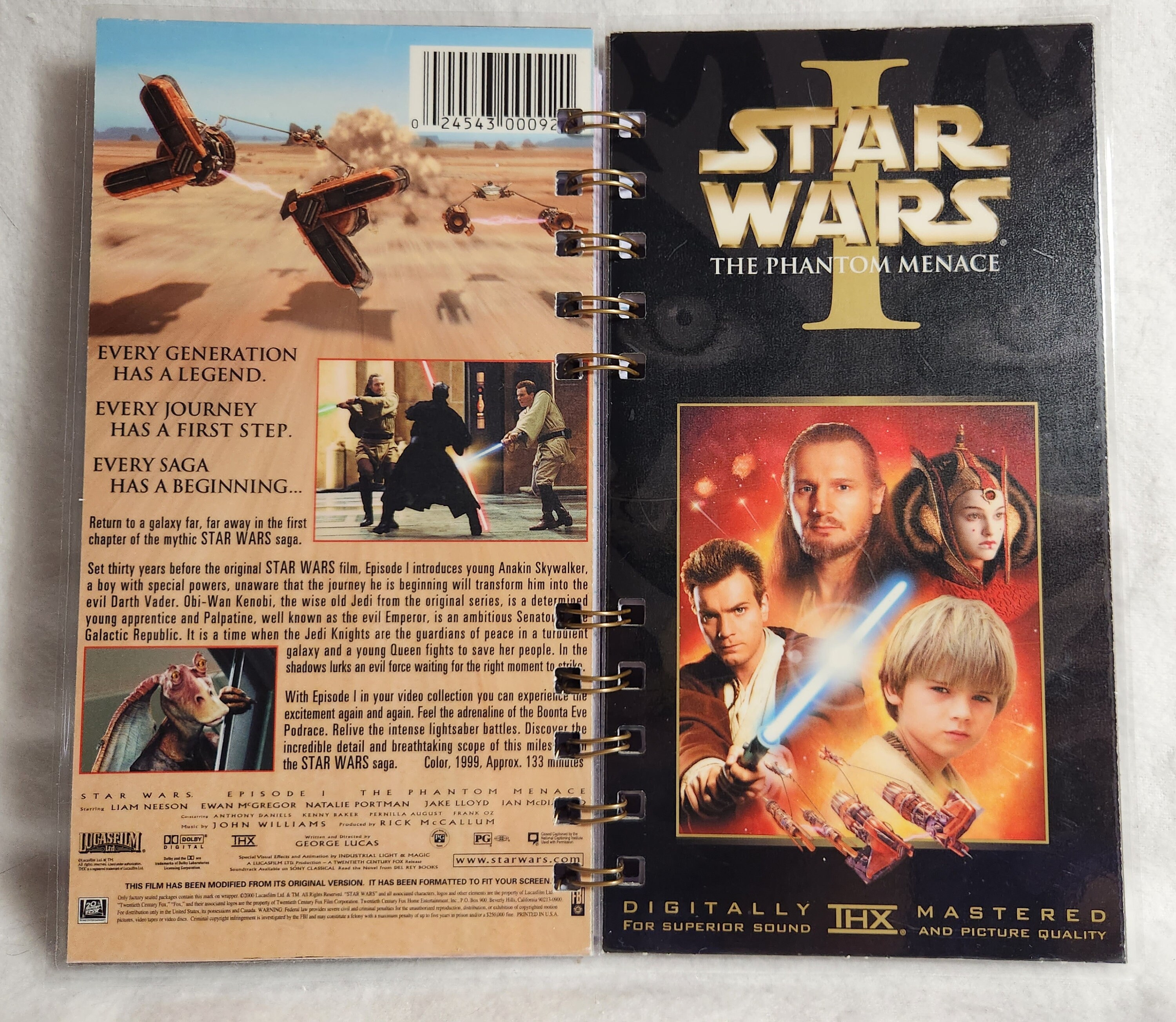 Star Wars I the Phantom Menace VHS Notebook - Etsy