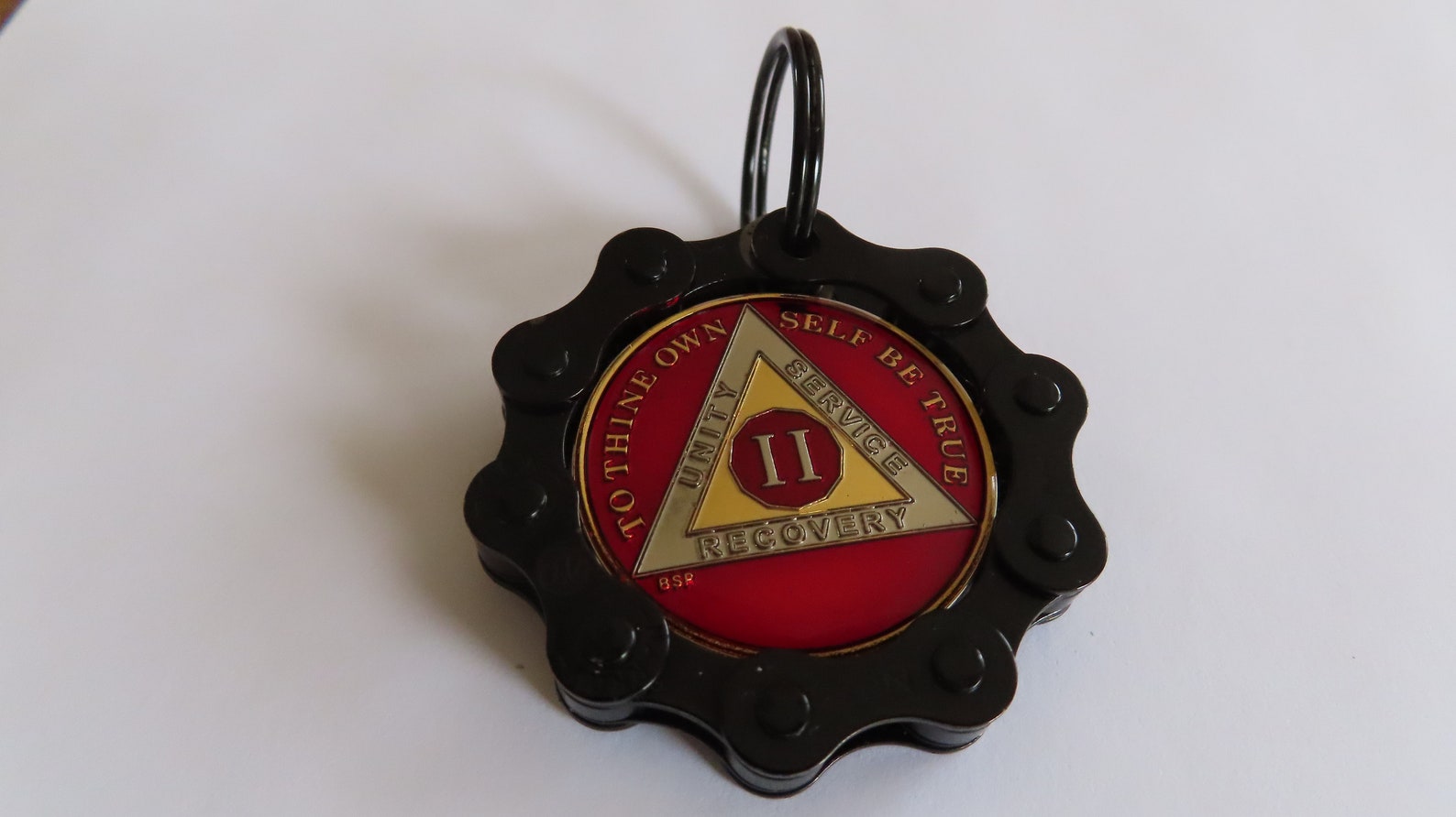 AA Chip Keychain Crafted Bicycle Chain Alcoholics Anonymous NA | Etsy