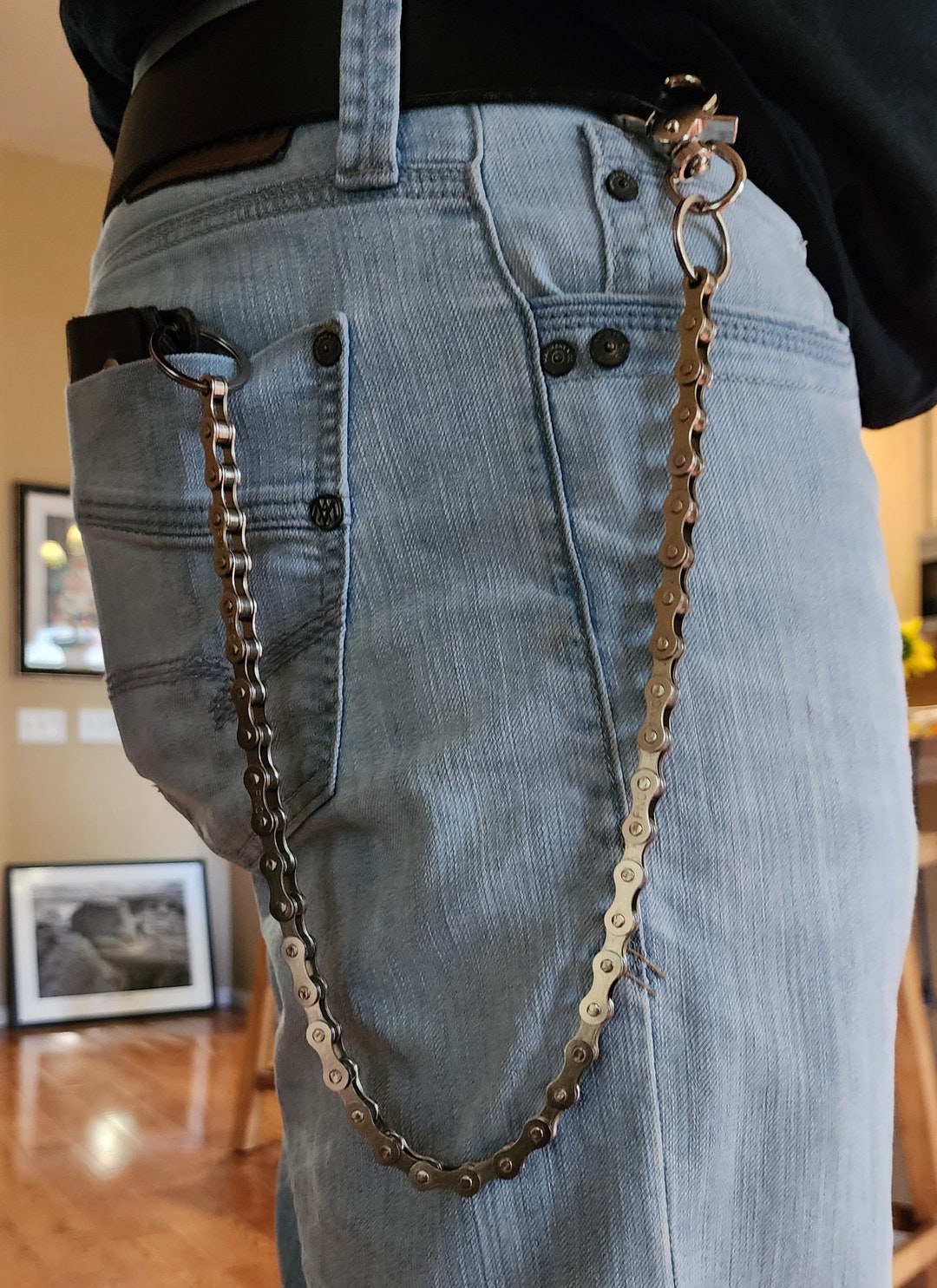 Wallet Chain Handcrafted From Chrome Bike Chain Biker Wallet Chain ...