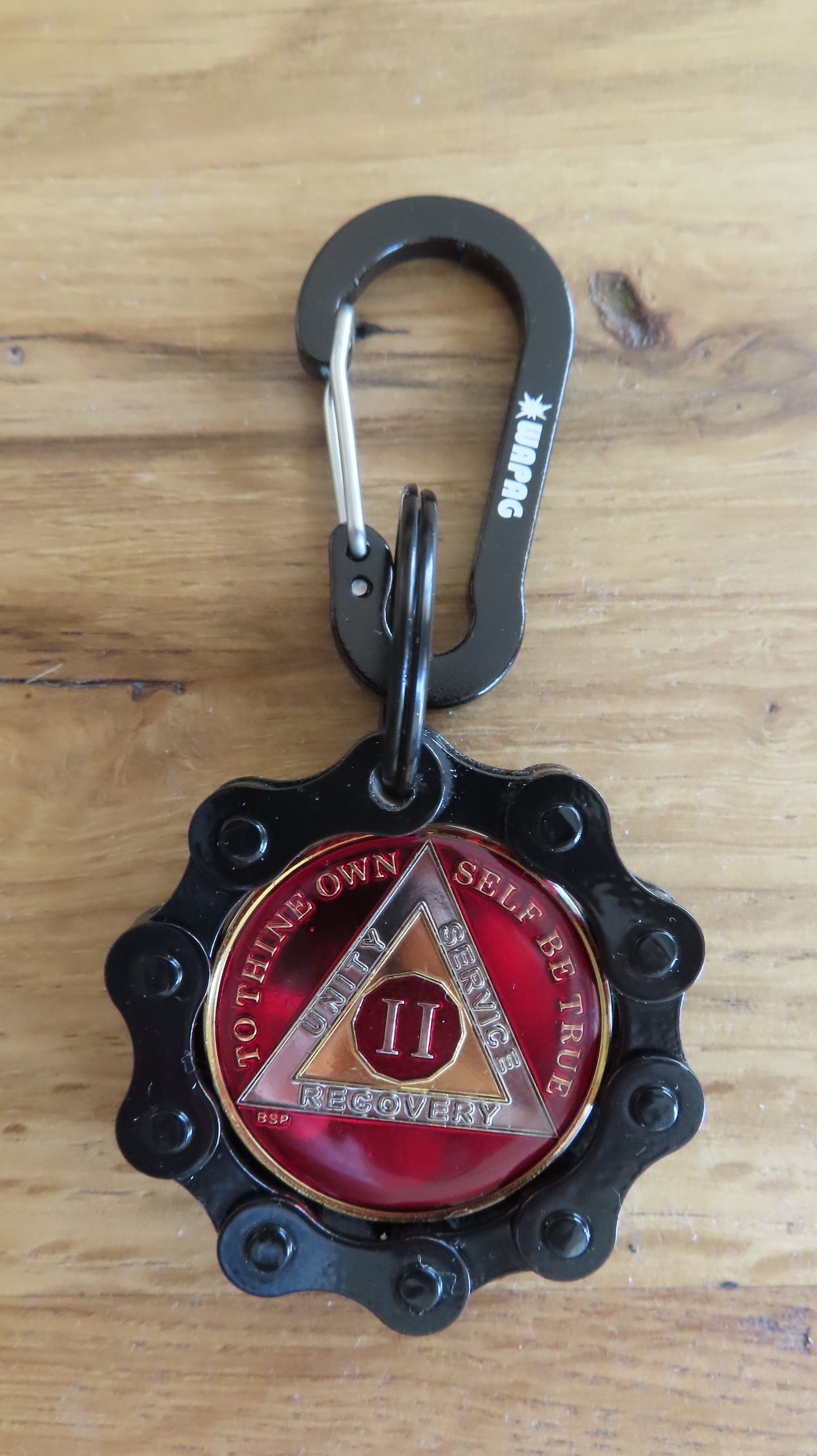 AA Chip Keyring w/ Carabiner Clip Display Medallion Key Chain | Etsy