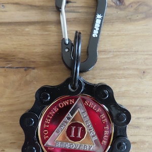 Display Your AA Chip Keychain Crafted Bicycle Chain Alcoholics ...
