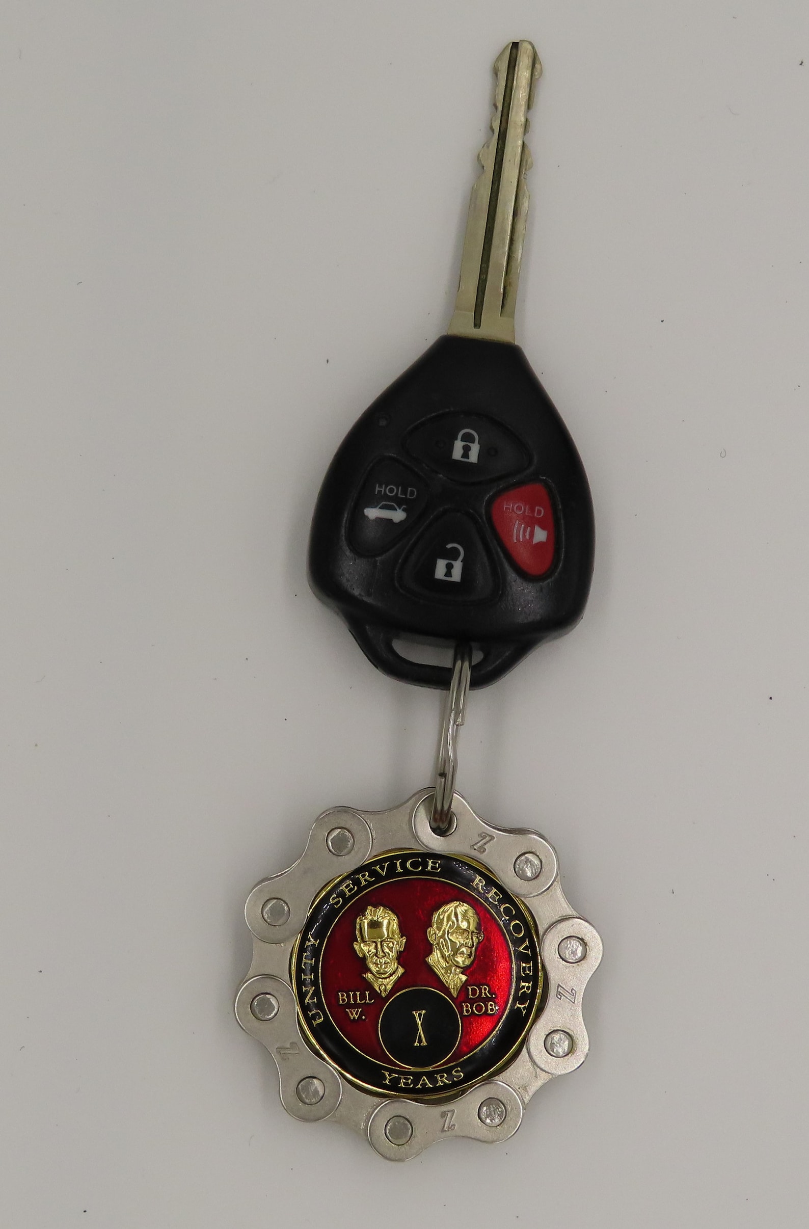 Display AA Chip Holder Keychain Crafted Bicycle Chain Alcoholics ...