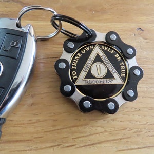 Display Your AA Chip Keychain Crafted Bicycle Chain Alcoholics ...