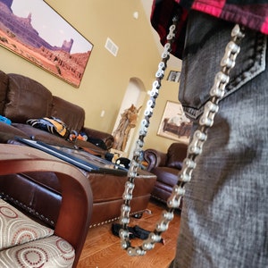 Wallet Chain Two Tone Gray Bike Chain Handcrafted With 2" Carabiner and ...