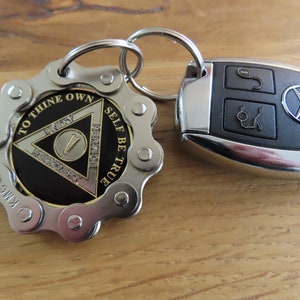 Display Your AA Chip Keychain Crafted Bicycle Chain Alcoholics ...