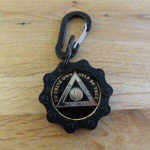 AA Chip Keyring W/ Carabiner Clip Display Medallion Key Chain Bicycle ...