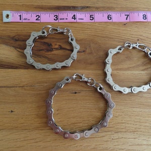 Silver Bike Chain Bracelet Handmade Stainless Steel Biker Motorcycle ...