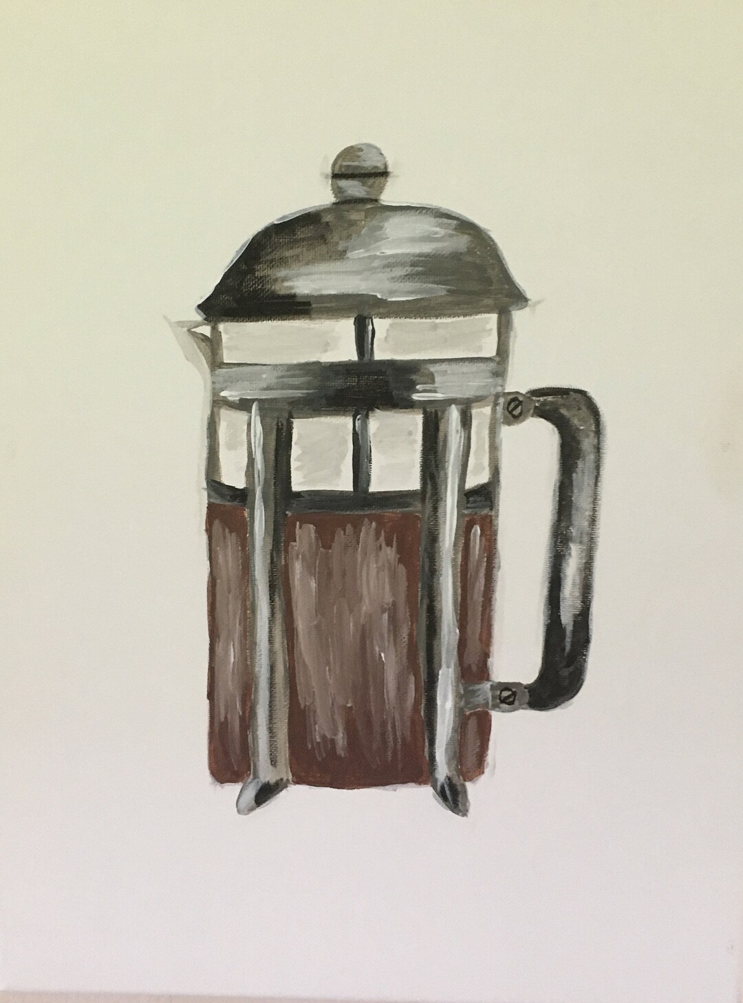 French Press Acrylic Painting - Etsy