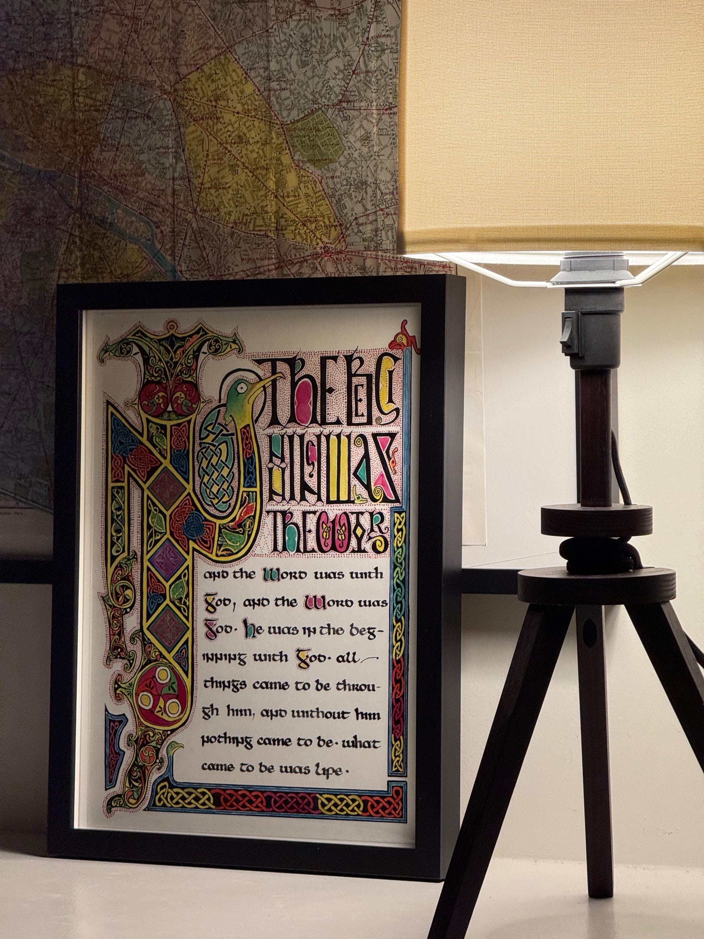 Custom Medieval Illuminated Manuscript -- Celtic W/ Full Page Capital ...