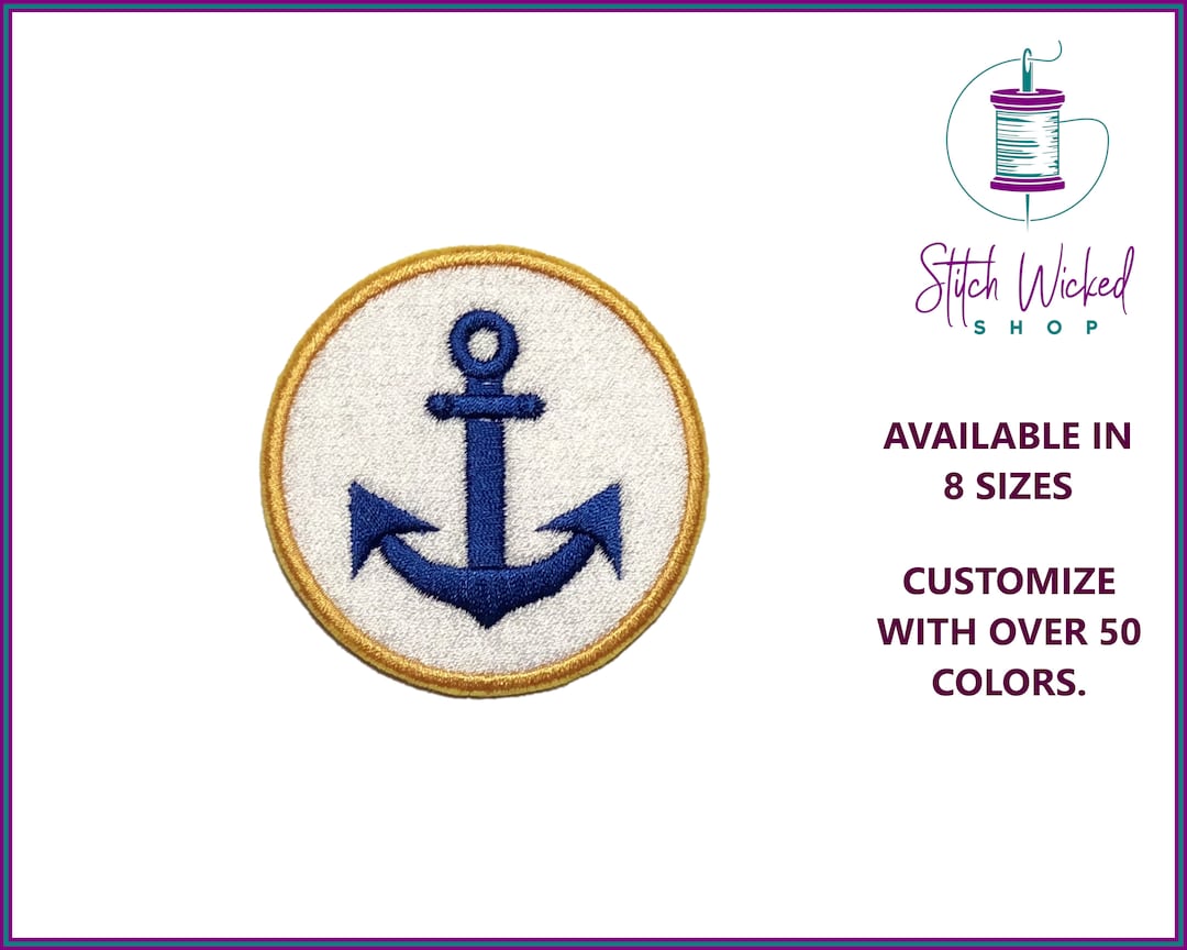 Anchor Patch, Mini Anchor Embroidered, Merit Badge Patch for Jacket ...