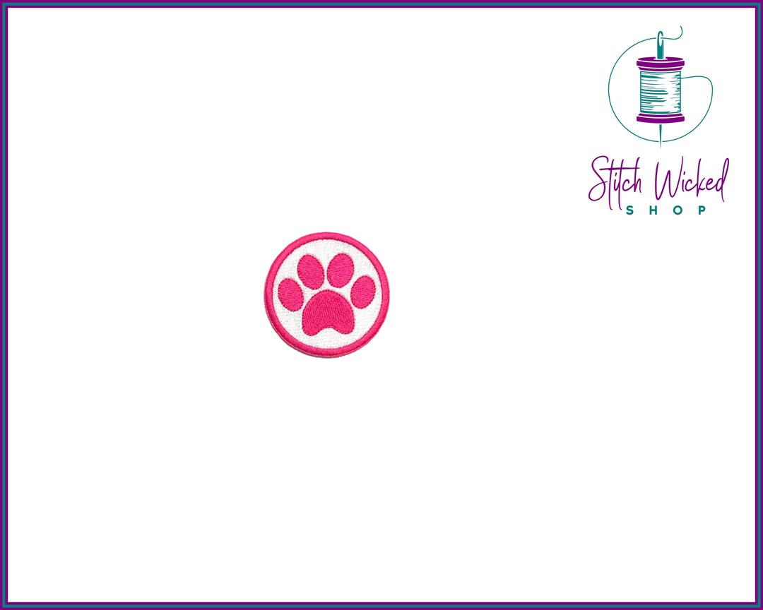 Dog Paw Print Patch, Dog Vest Patches, Embroidered Patch, Dog Patch for ...