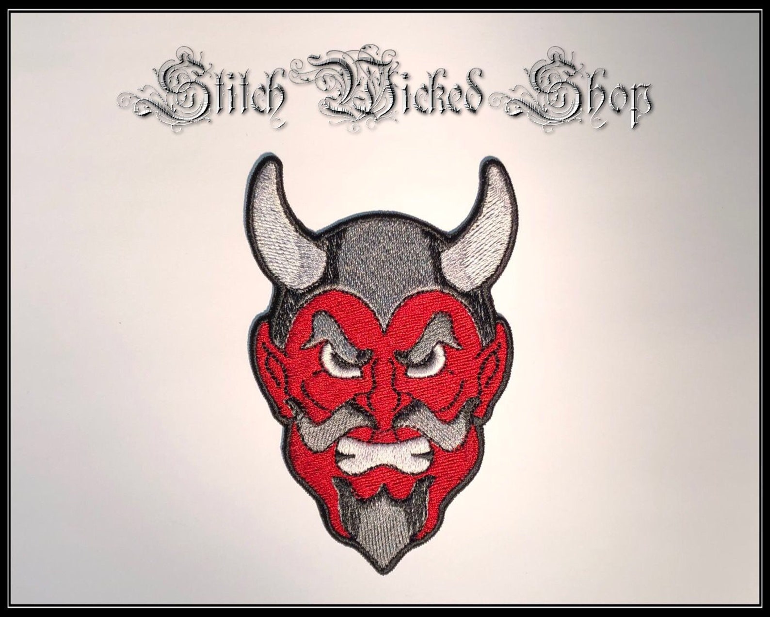 Devil Head Fully Embroidered Patch Available as Sew on or - Etsy