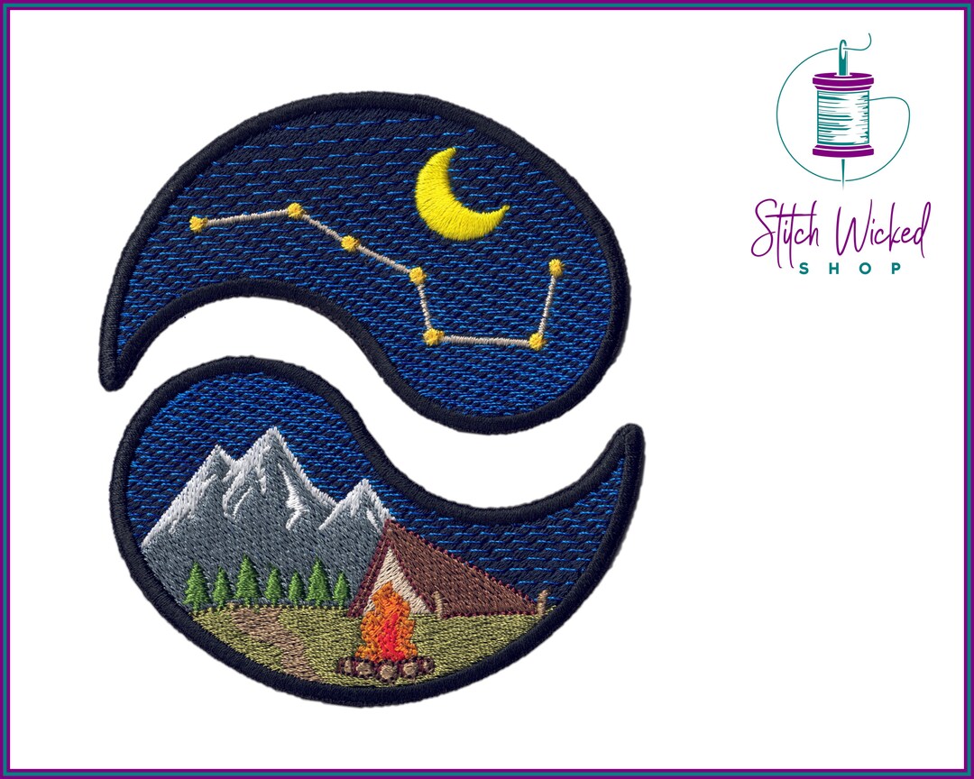Yin Yang Camping Nature Patch Set, Big Dipper Patch, Hiking Patch, Camping Patches, Yin Yang ...