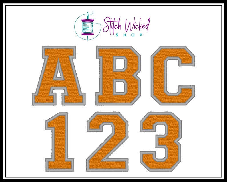 Varsity Letter Patch Orange Varsity Letters Embroidery - Etsy