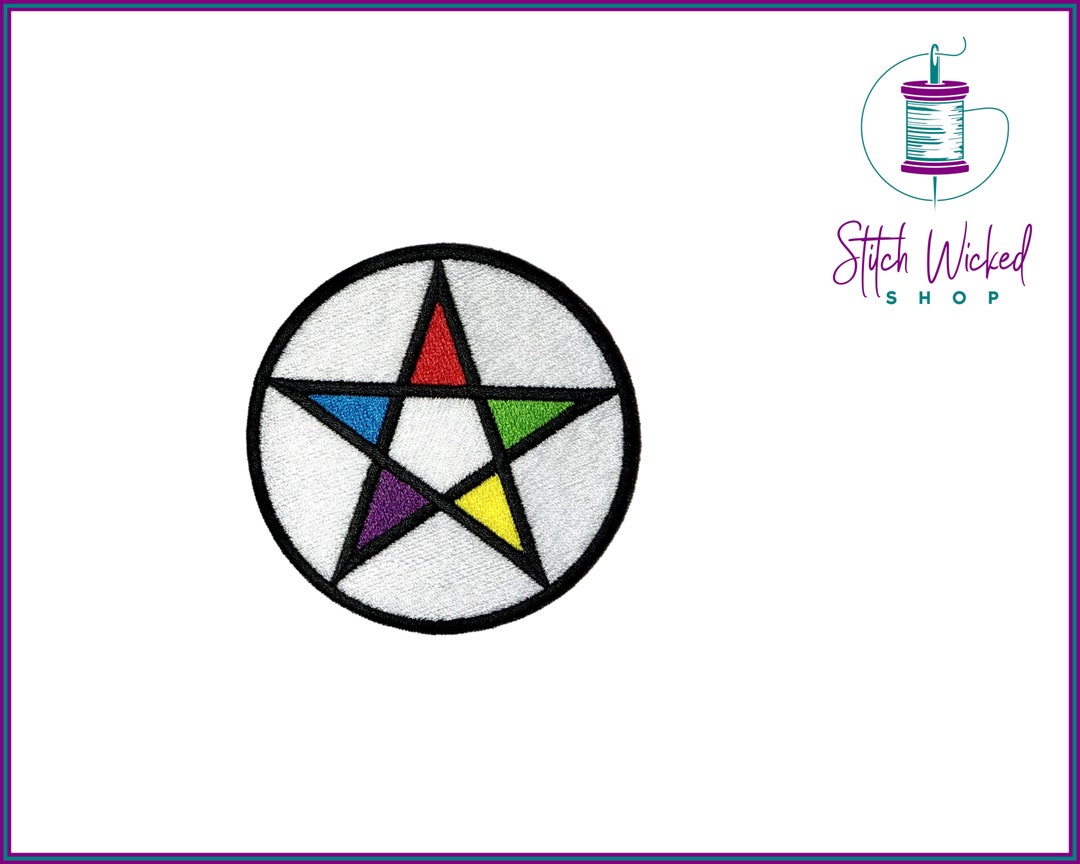 Pentagram Embroidered Patch, Wiccan Patch, Pentacle Patch, Wicca ...
