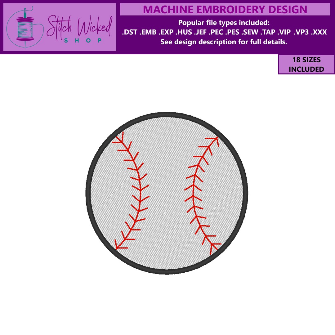 Baseball Machine Embroidery Design, Sport Embroidery Design, Mini ...