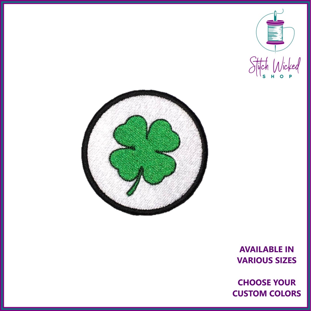Four Leaf Clover Embroidered Merit Patch, Custom Merit Patch, Choose ...