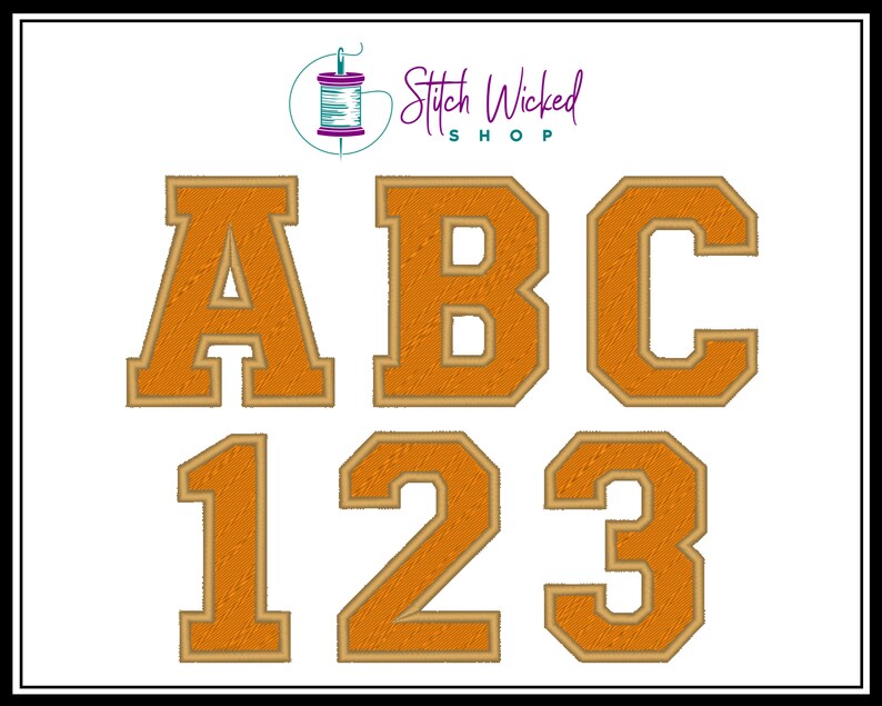 Varsity Letter Patch Orange Varsity Letters Embroidery | Etsy