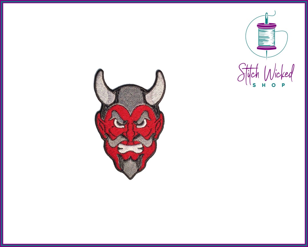 Devil Head, Fully Embroidered Patch, Available as Sew on or Iron on ...