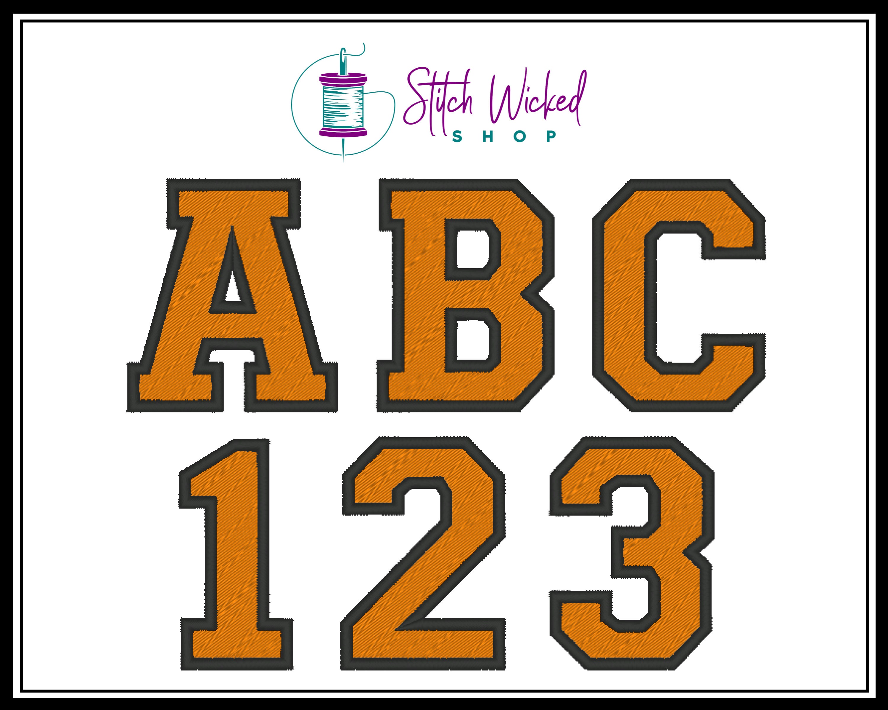 Varsity Letter Patch, Orange Varsity Letters Embroidery, Varsity Jacket ...