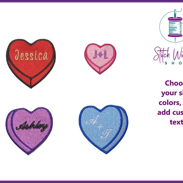 Custom Heart Patches Embroidered - Etsy