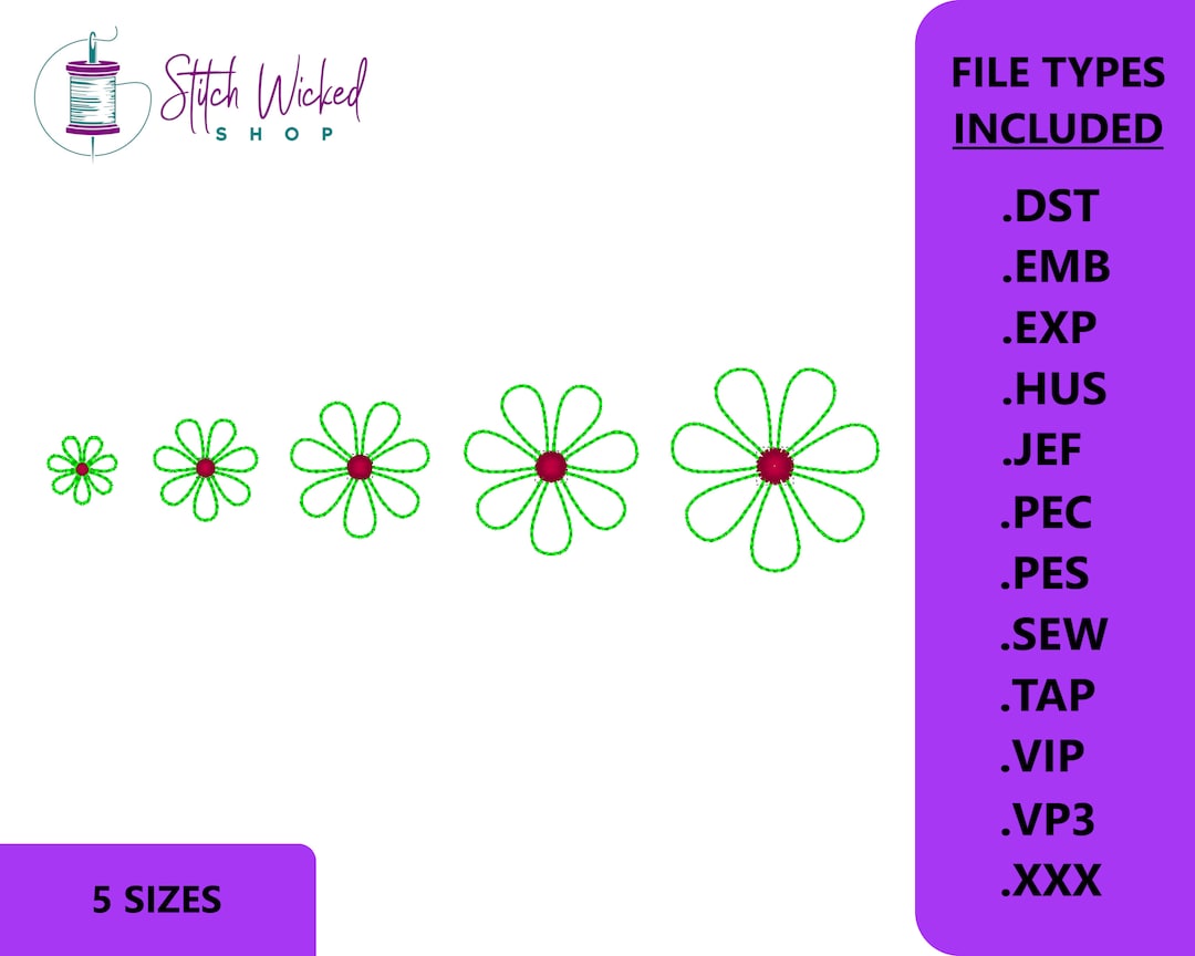 Simple Flower Embroidery Design, Small Flower Embroidery, Floral ...